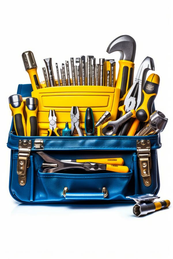 Tool Bag Filled with Tools and Tools on White Background. Generative AI ...