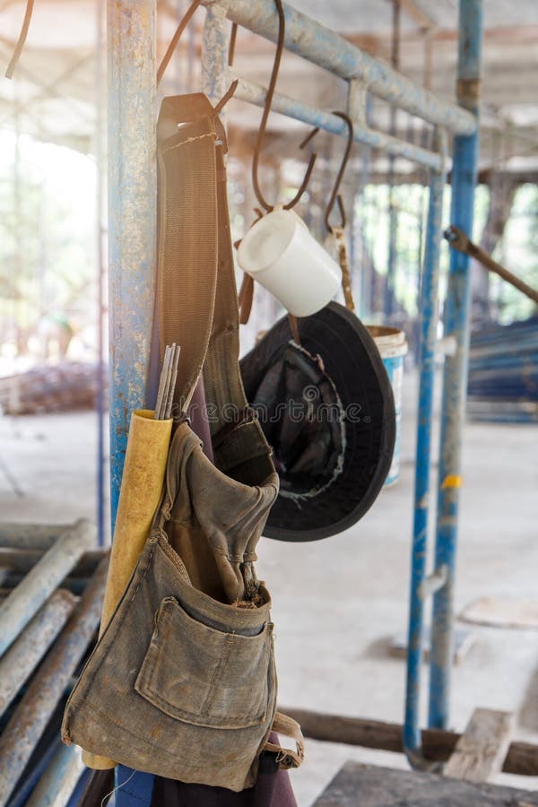 Tool Bag hang on scaffold stock image. Image of build - 106020237