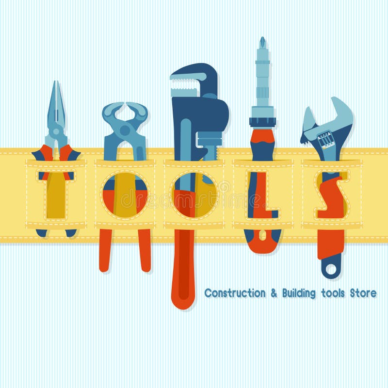 Tool Belt. Banner for Construction & Building Tools Store. Vector Stock ...