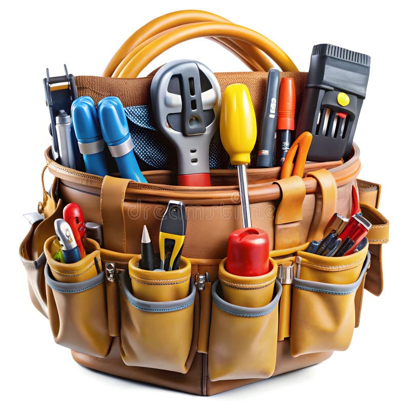 A Tool Belt Filled with Essential Electrical Tools Showcases Organization Stock Illustration ...