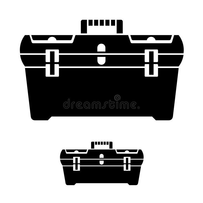 Tool box black symbol stock vector. Illustration of construction - 69135967