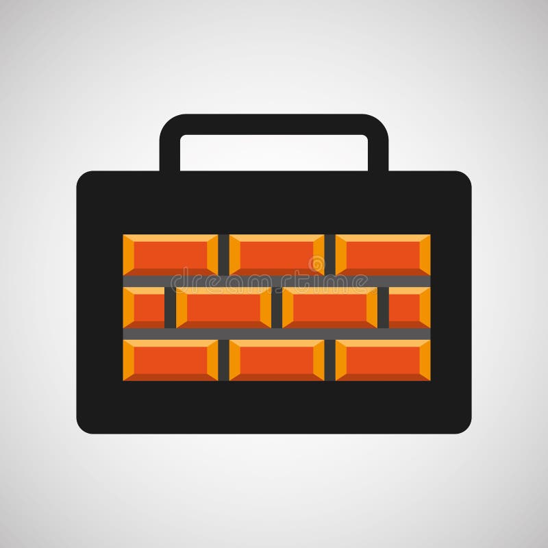Tool Box Bricks Construction Icon Design Stock Illustration ...