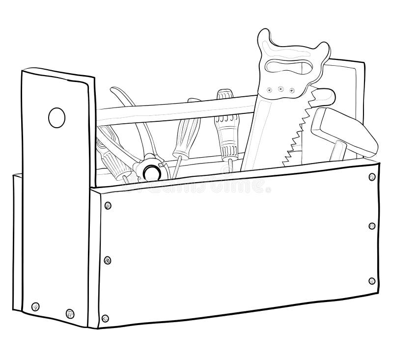 Tool box drawing stock vector. Illustration of element - 25099775