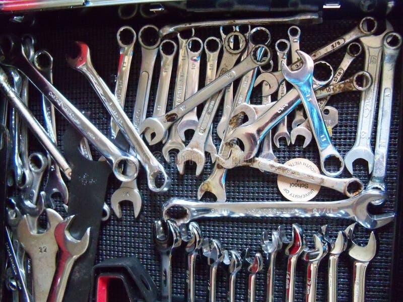A Collection of Hand Wrenches in a Tool Box Drawer Stock Photo - Image ...