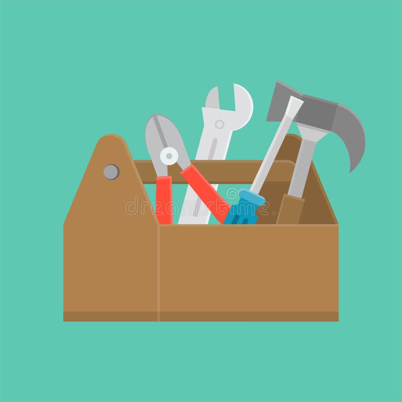 Tool Box and Equipment Icon, Maintenance and Repair Service Concept ...