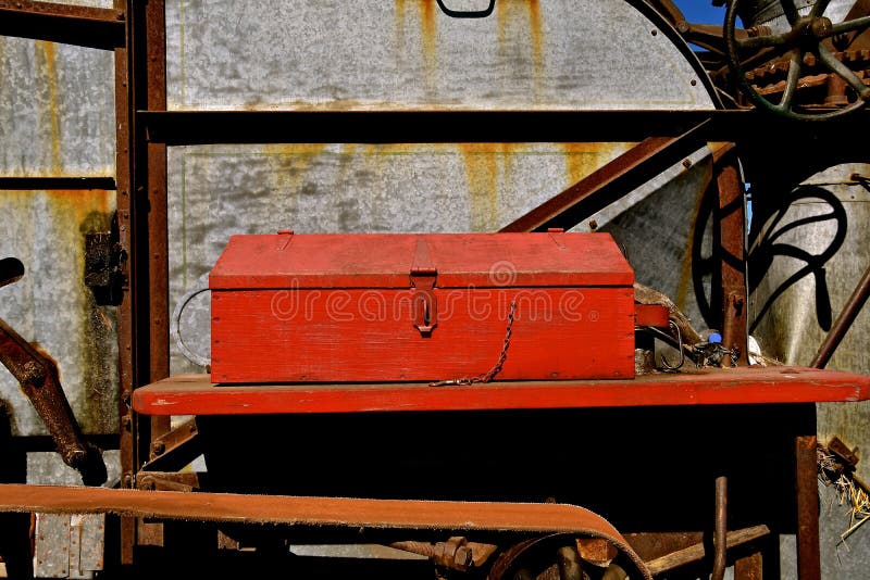 Tool Box on an Old Threshing Machine Stock Image - Image of hasp ...