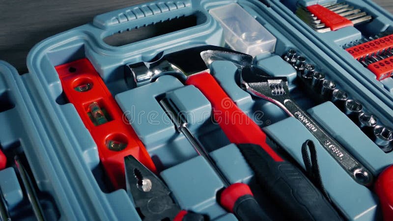Tool Box Opens with Large Range of Tools Stock Video - Video of male ...