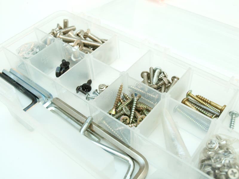 Tool box with screws stock image. Image of plastic, tools - 12250781