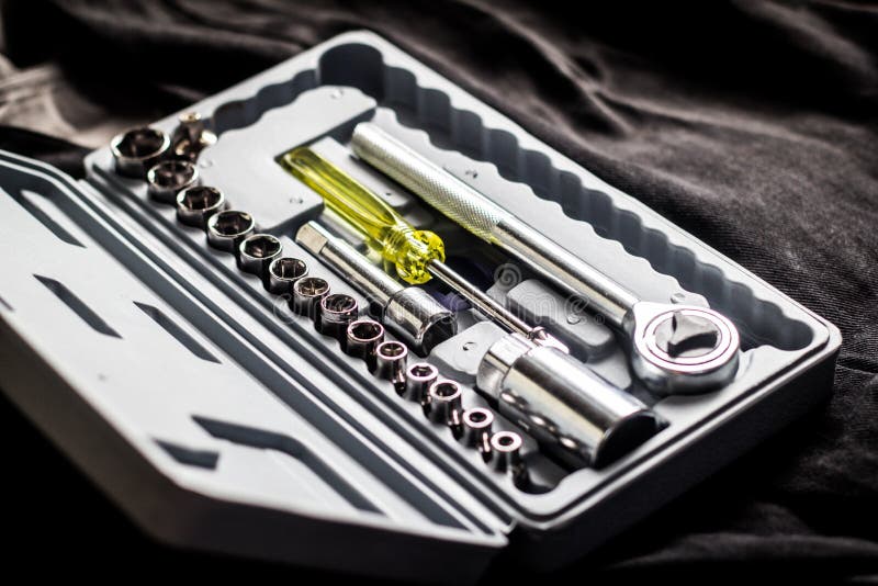 Tool Box, Tool Set with Mechanical Tools for Working in Auto Repair ...