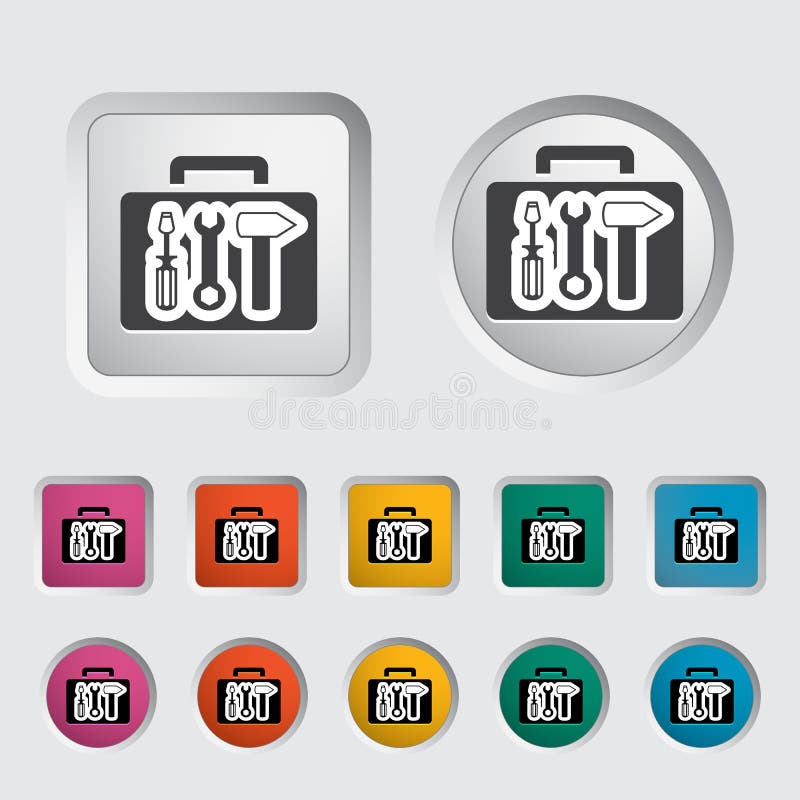 Tool box single icon. stock vector. Illustration of push - 91623840