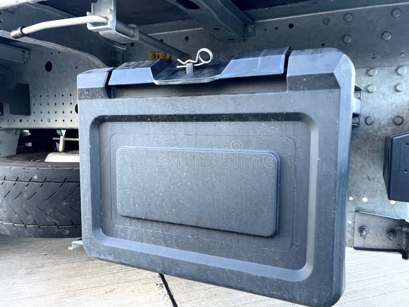 Tool Box on a Tent Semi-trailer of the Curtain Type Stock Image - Image ...