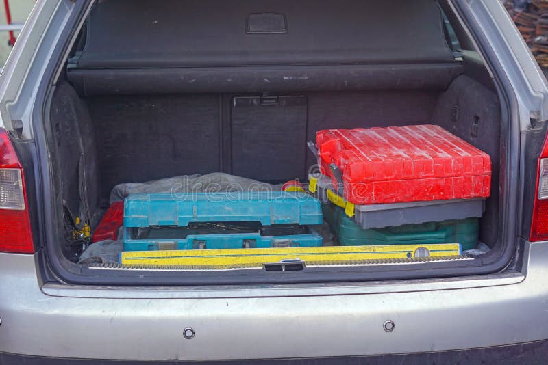 Tool boxes trunk stock image. Image of work, open, package - 231231947