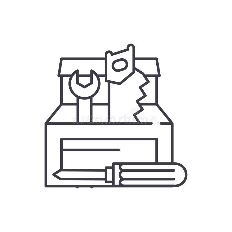Tool Builder Line Icon Concept. Tool Builder Vector Linear Illustration ... Tool Builder Line Icon Concept. Tool Builder Vector Linear Illustration ...