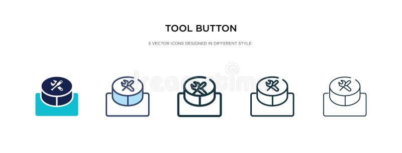 Tool Button Icon in Different Style Vector Illustration. Two Colored ...