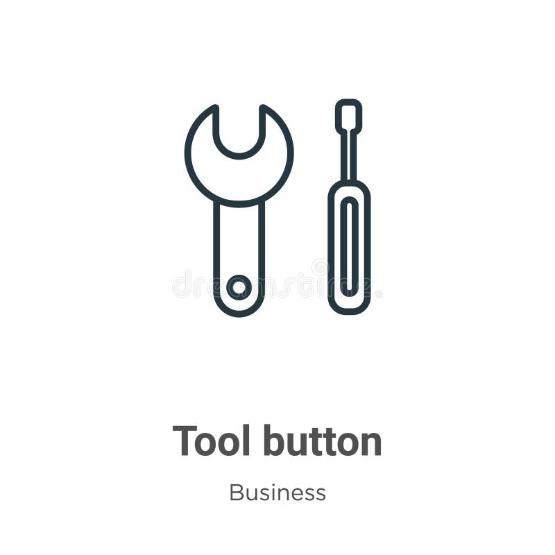 Tool Button Outline Vector Icon. Thin Line Black Tool Button Icon, Flat ...