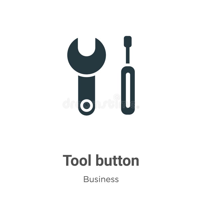 Tool Button Vector Icon on White Background. Flat Vector Tool Button ...