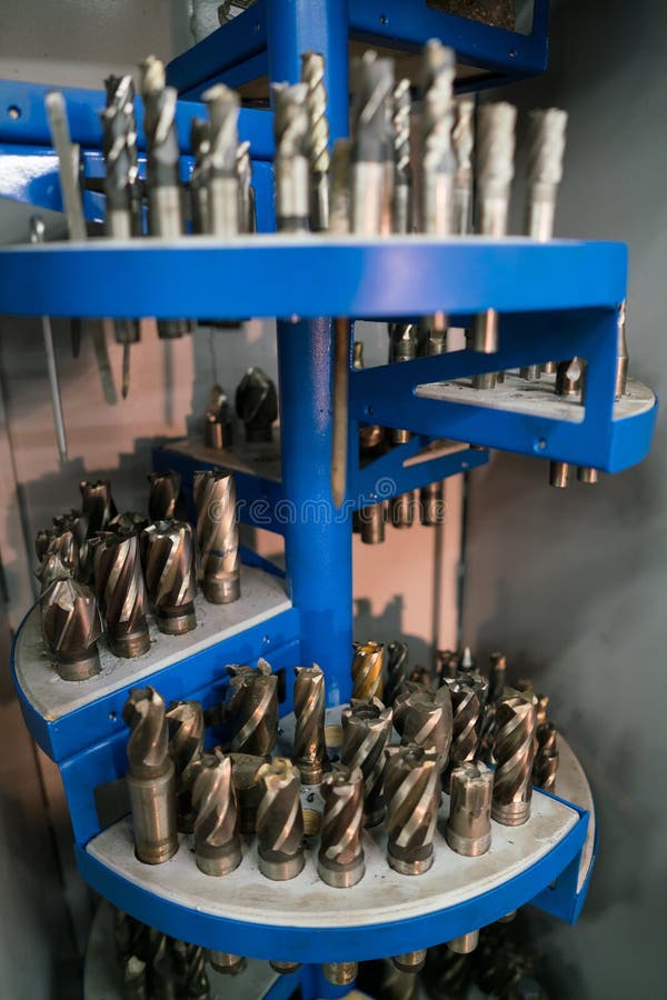 Tool Cabinet at the Factory for CNC Machine Stock Image - Image of ...