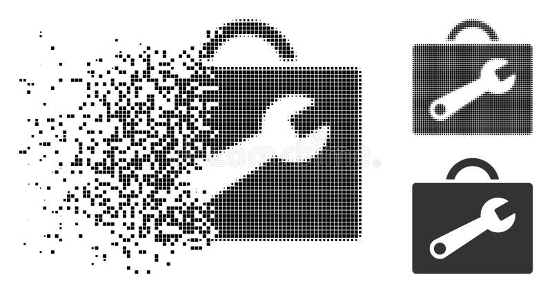 Disintegrating Pixel Halftone Tool Case Icon Stock Vector ...
