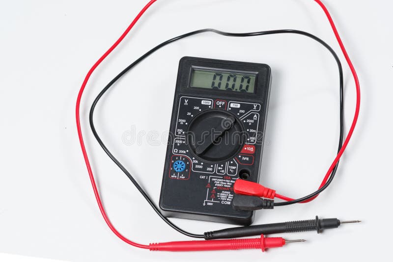 Tool for Checking Electrical Circuits. Digital Multimeter on White ...