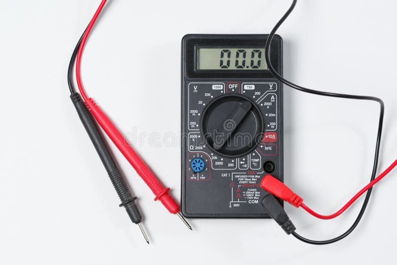 Tool for Checking Electrical Circuits. Digital Multimeter on White ...
