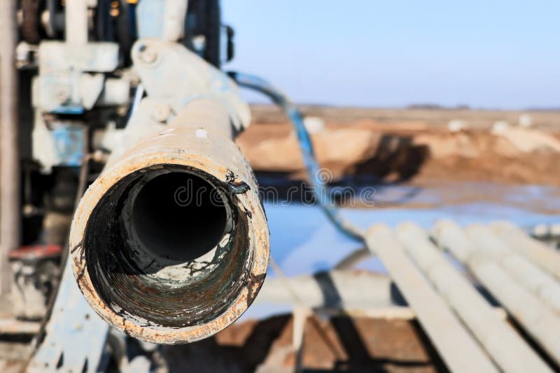 Tool for Drilling Rig. Pipes for Deep Drilling. Stock Image - Image of ...