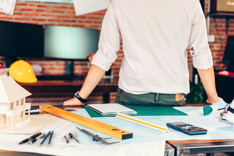 Tool of Engineer and Architecture for Drawing and Planing on the Table ...