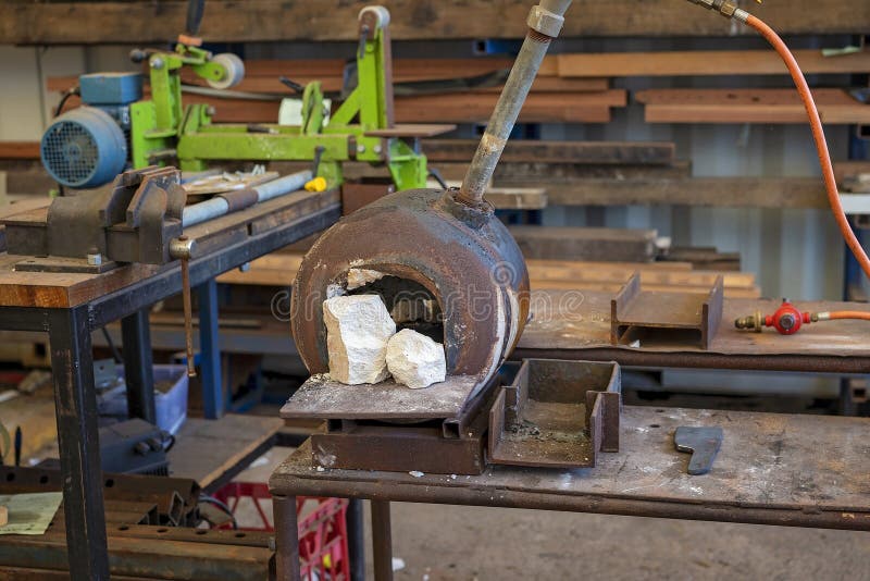 Tool Equipment Gas Forge in Man Shed for Public Use Stock Photo - Image ...