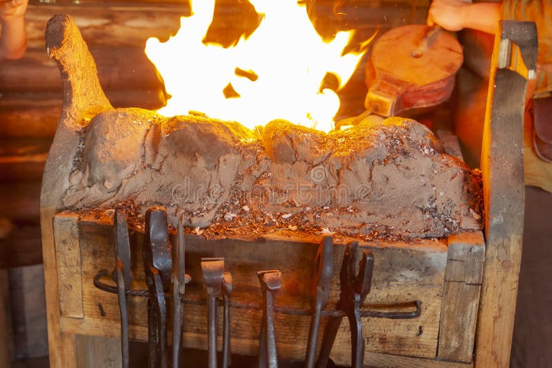 Tool in the Forge Against the Background of the Fire. Stock Image ...