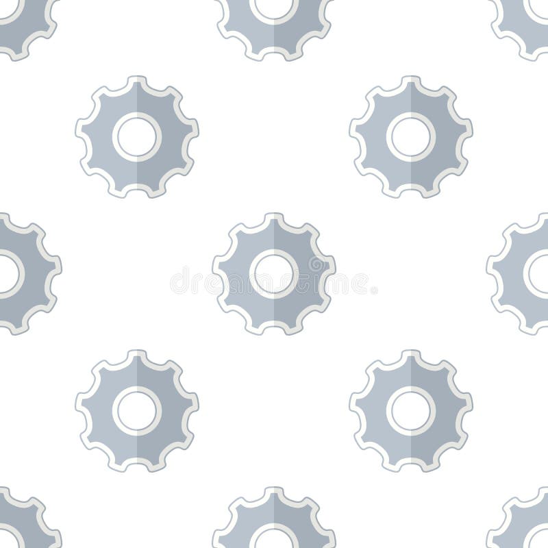 Tool Gear Wheel Outline Flat Icon on White Stock Vector - Illustration ...
