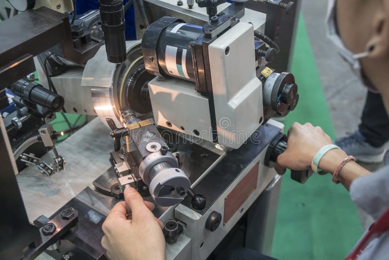 The Tool Grinding Machine by Skill Operator . Stock Image - Image of ...