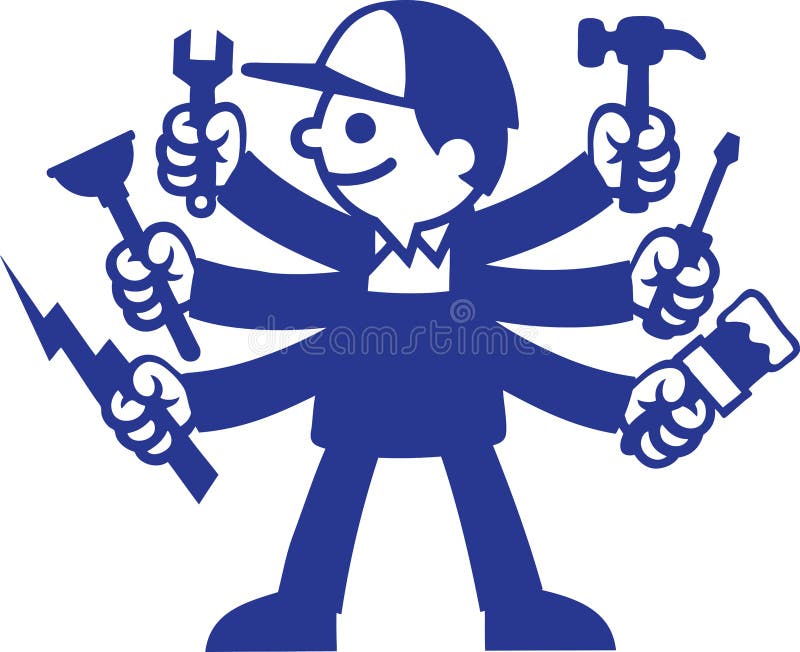 Tool guy stock vector. Illustration of silver, hand, spanner - 18791616