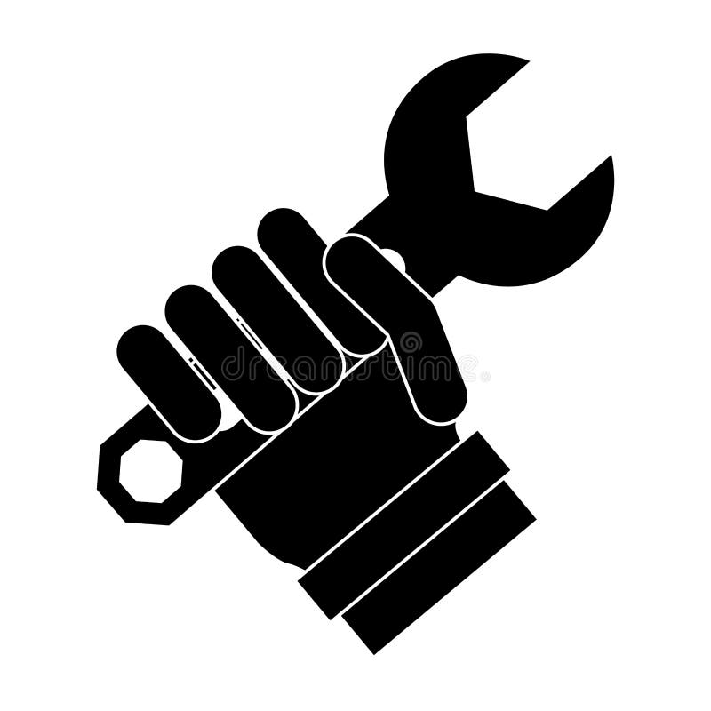 Tool in Hand Technical Service Emblem Stock Illustration - Illustration ...