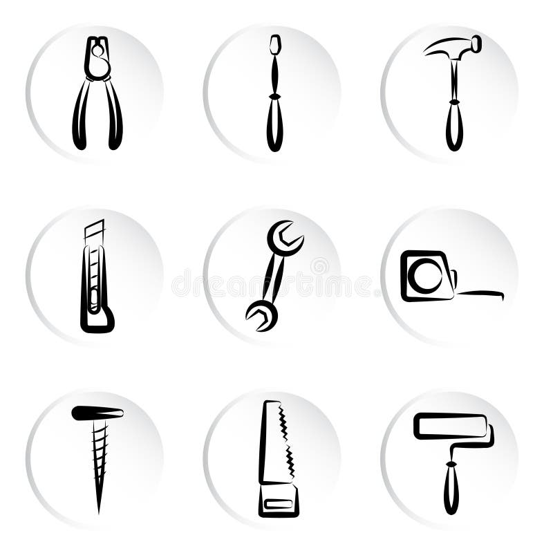 Tool icon set stock vector. Illustration of infographic - 45818547