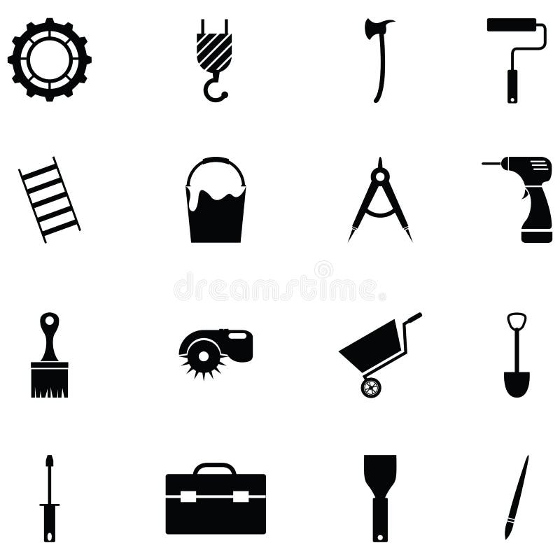 Tool icon set stock vector. Illustration of objects - 120572874