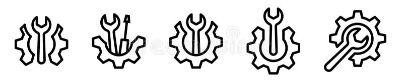 Tool Icon Set. Toolbox. Toolkit. Screwdriver, Wrench Tools Icons ...