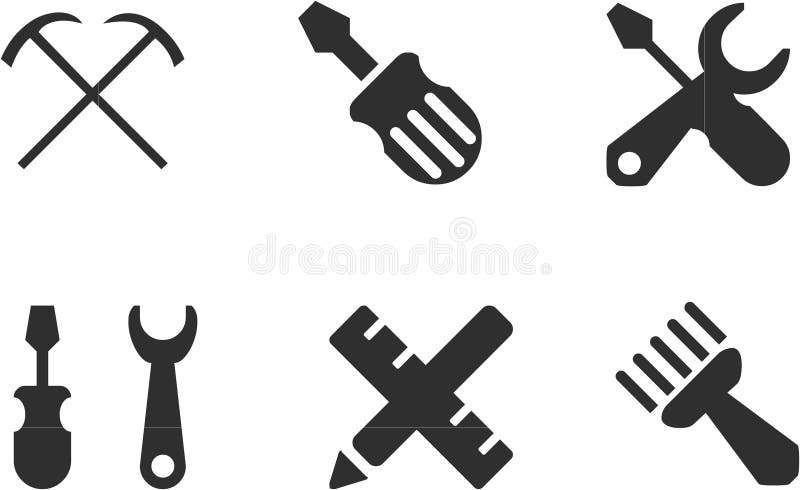Tool Icon Set - Vector stock vector. Illustration of design - 85511336