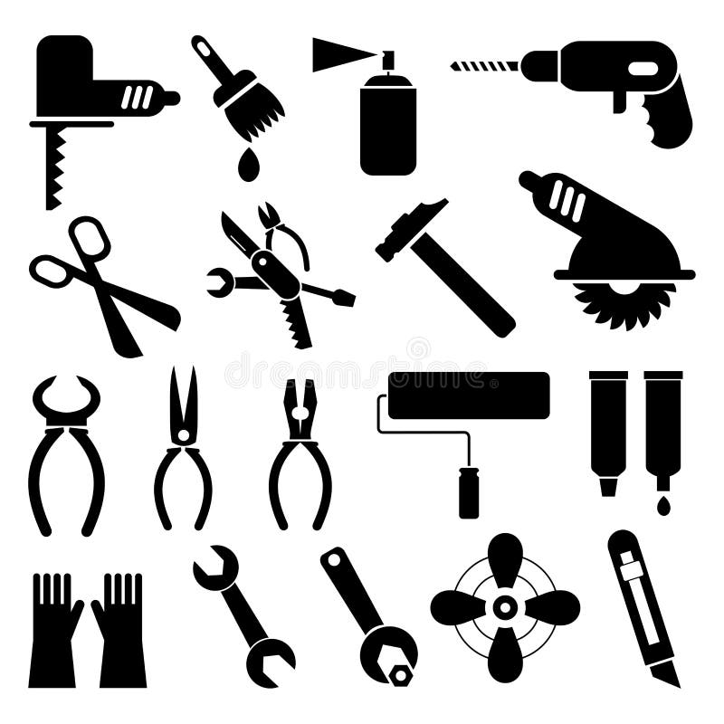 Hand Tools Collection stock vector. Illustration of colored - 6175099