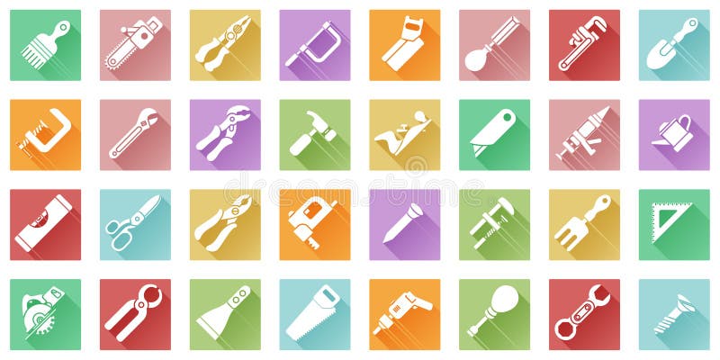 Tool icon series set Icons stock vector. Illustration of chain - 3776853