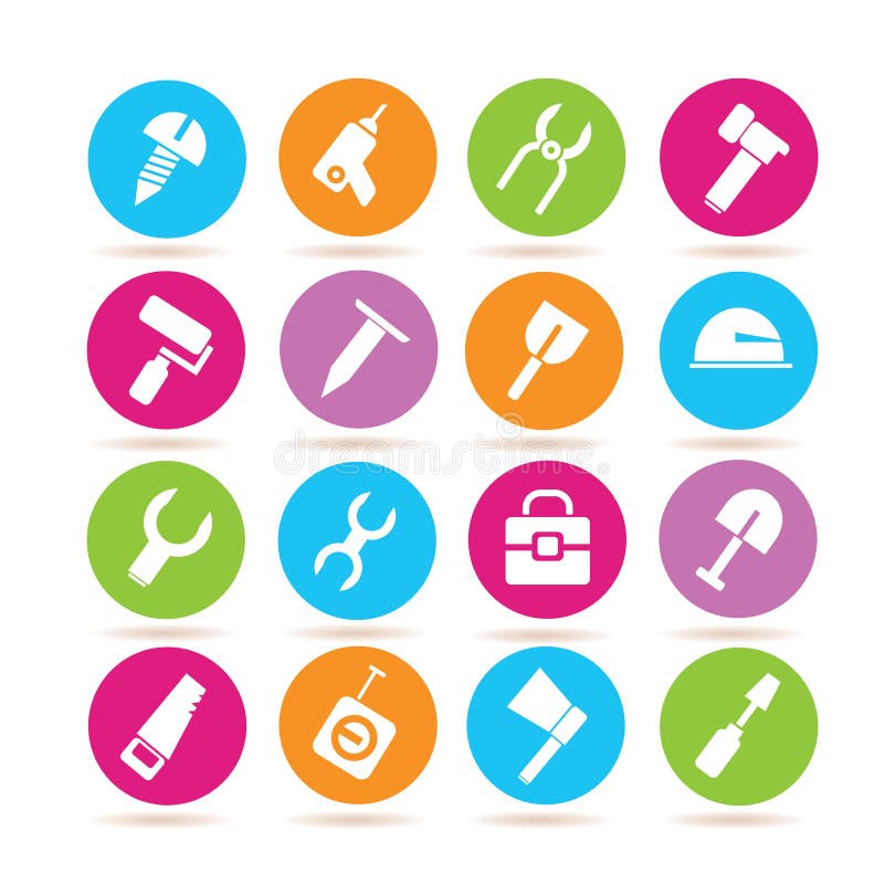 Tool icons stock illustration. Illustration of hammer - 59065996