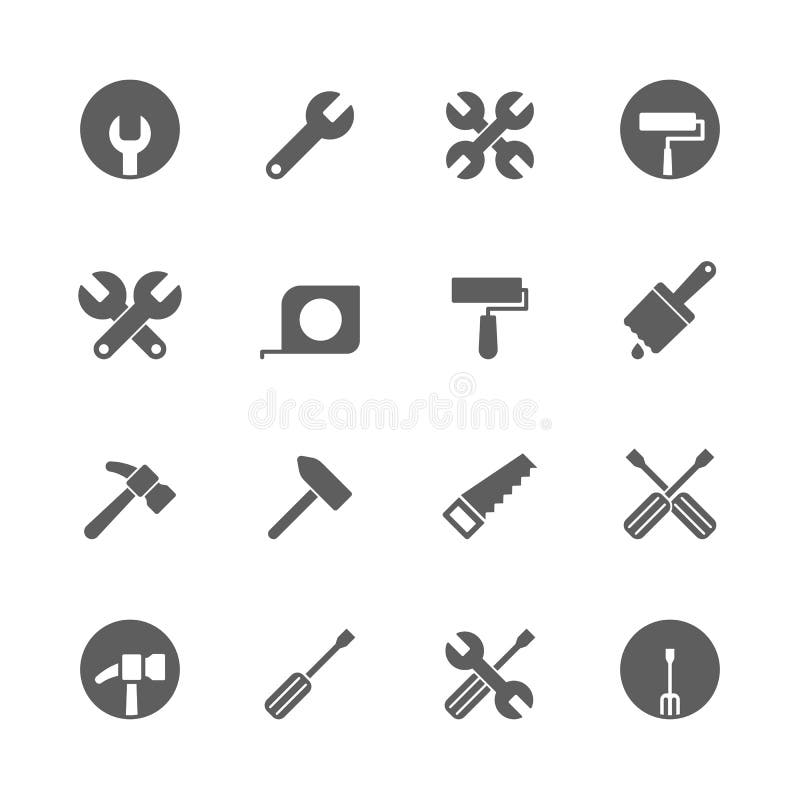 Tool icons set stock vector. Illustration of spanner - 41173197