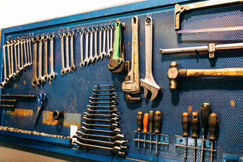 Tool Kit in a Car Workshop. Concept of Automobile Mechanics Stock Image ...