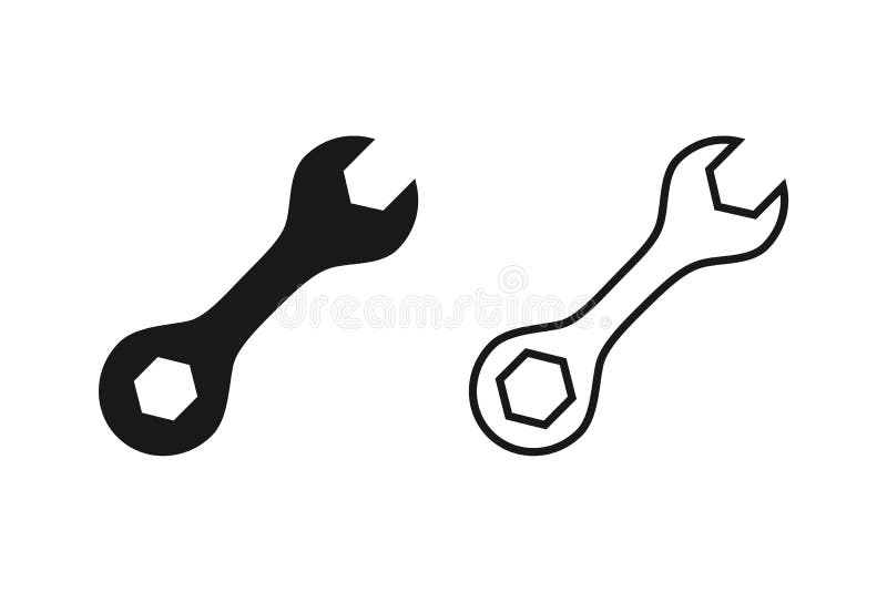 Tool Line Icon Set Symbol Vector on White Stock Vector - Illustration ...