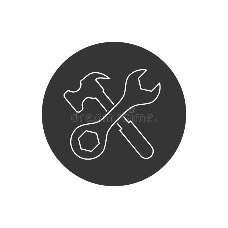 Tool Line Icon Symbol Vector on White Background Stock Vector ...
