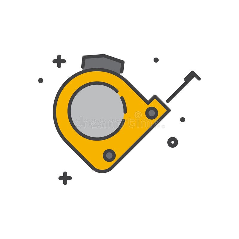 Tool Meter Line Icon on White Background for Graphic and Web Design ...
