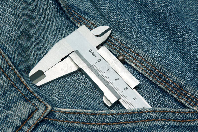 Tool Micrometer in Jeans Pocket. Everyday Tools Stock Photo - Image of ...