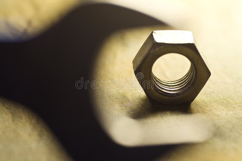 Tool and nut stock image. Image of hardware, twist, pieces - 5588163