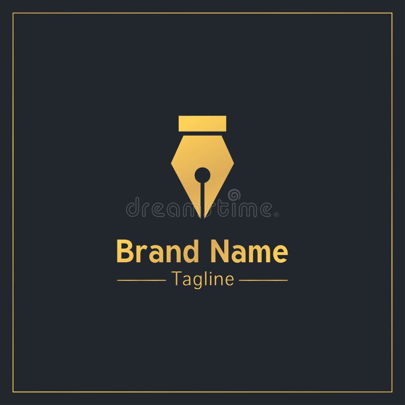 Tool Pen Golden Professional Logo Stock Vector - Illustration of tool ...