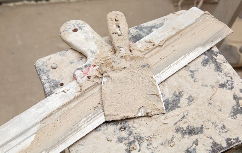 Tool for Plastering Walls in the House Stock Image - Image of spatula ...