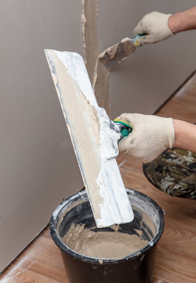 Tool for Plastering the Walls in the Room Stock Image - Image of metal ...