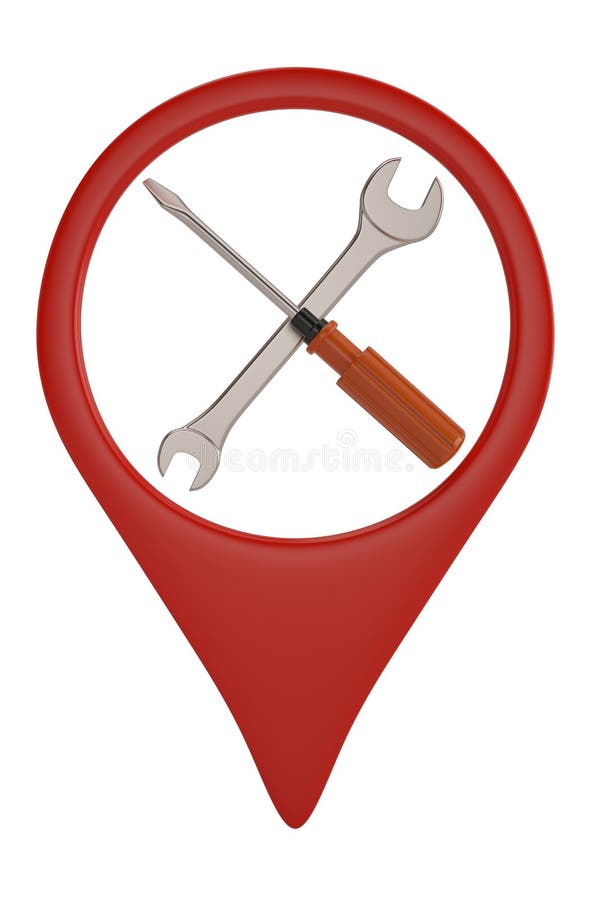 Tool in Position Pin Icon.3D Illustration. Stock Illustration ...